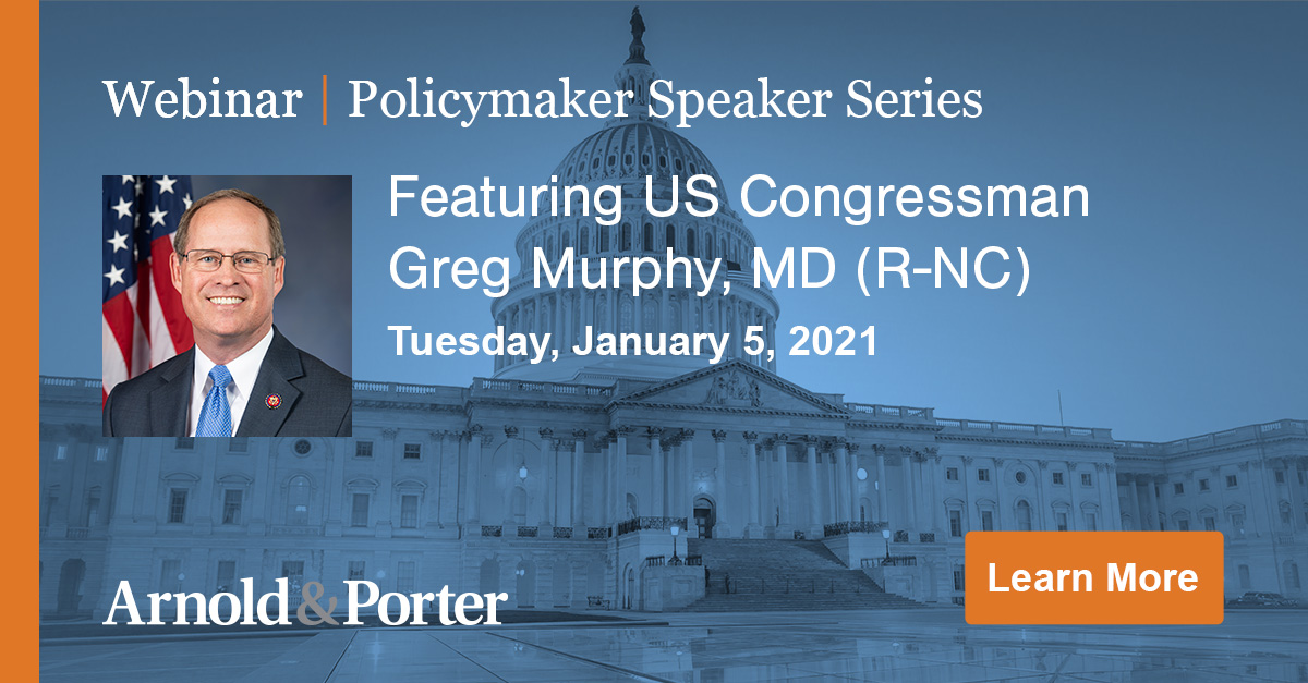 Policymaker Speaker Series: Featuring US Congressman Greg Murphy, MD (R ...